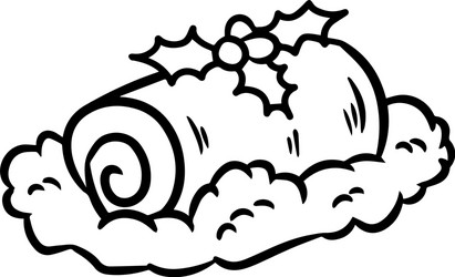 Yule log outline Royalty Free Vector Image - VectorStock