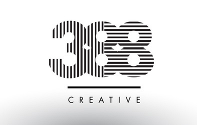 388 black and yellow number logo design Royalty Free Vector