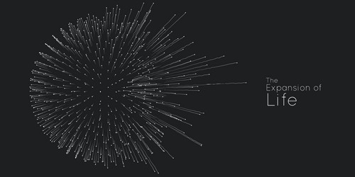 Expansion of life sphere explosion Royalty Free Vector Image