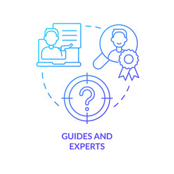 Guides and experts concept icon Royalty Free Vector Image