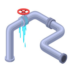 Leaking pipes isometric broken pipe tube Vector Image
