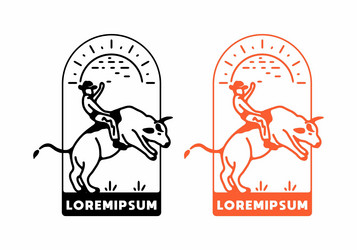 Wild rodeo line art Royalty Free Vector Image - VectorStock