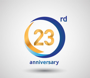 23 anniversary design logotype golden color Vector Image