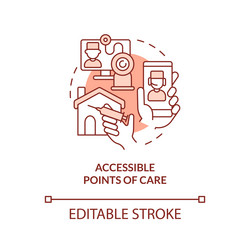 Accessible points of care concept icon Royalty Free Vector