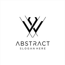 Linear w letter logo modern monogram maze shape Vector Image