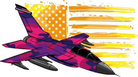 Of cartoon military jet Royalty Free Vector Image