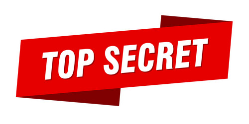 Top secret ribbon round red sign Royalty Free Vector Image