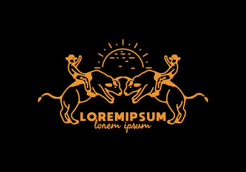 Wild rodeo line art Royalty Free Vector Image - VectorStock