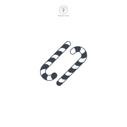 Candy cane icon symbol isolated on white Vector Image