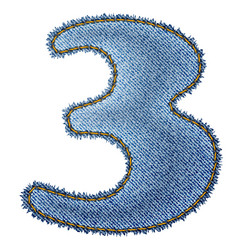 Jeans alphabet denim number 2 Royalty Free Vector Image