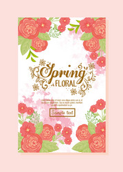 Spring floral text wording with flowers Royalty Free Vector