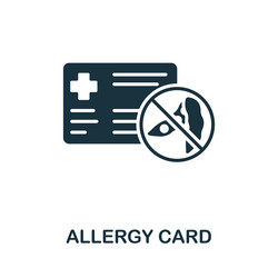 Allergy card icon monochrome simple icon Vector Image