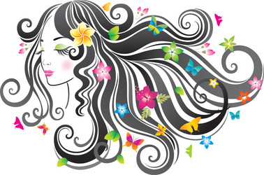 Beautiful woman with flowers Royalty Free Vector Image