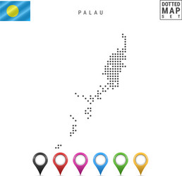 Palau detailed flag map silhouette Royalty Free Vector Image