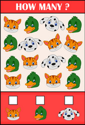 Education counting game of farm animals Royalty Free Vector