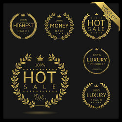 Laurel wreath golden collection Royalty Free Vector Image