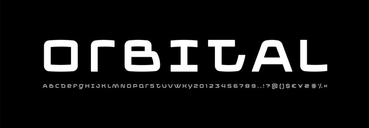 Technical cyber font digital modern alphabet Vector Image