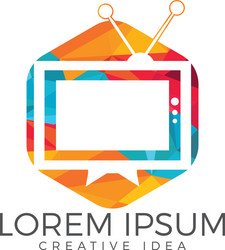Tv media logo design Royalty Free Vector Image