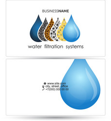 Water filters visiting card Royalty Free Vector Image