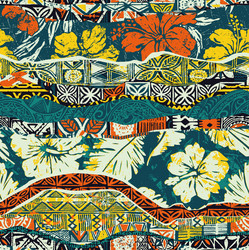 Hawaiian vintage hibiscus fabric patchwork Vector Image