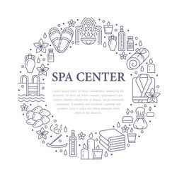 Spa center banner with flat line Royalty Free Vector Image