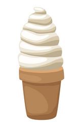 Sweet creamy icon ice cream cone Royalty Free Vector Image