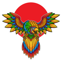 Traditional flash parrot tattoo Royalty Free Vector Image