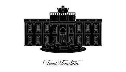 With landmark the trevi fountain Royalty Free Vector Image