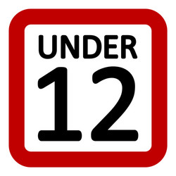 12 age restriction sign Royalty Free Vector Image