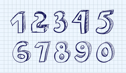 Hand Drawn Numbers Vector Images (over 19,000)