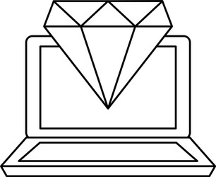 Diamond luxury stone in laptop computer Royalty Free Vector