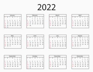 Calendar 2025 year the week starts on sunday Vector Image