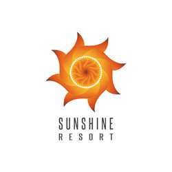 Tourism mockup logo sun sea sand abstract icon Vector Image