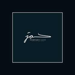 Jo handwriting logo of initial signature wedding Vector Image