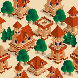 Medieval city on a white background Royalty Free Vector