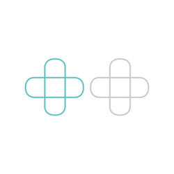 Pharmacy cross collection isolated on white Vector Image