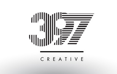 397 black and yellow number logo design Royalty Free Vector