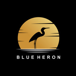 Blue heron silhouette logo Royalty Free Vector Image
