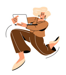 Business people late Royalty Free Vector Image