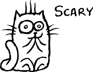 Scared Cat Face Drawing