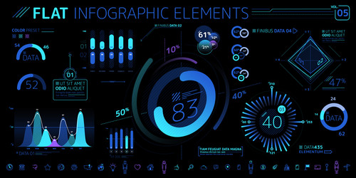 Business data market infographic elements icons Vector Image