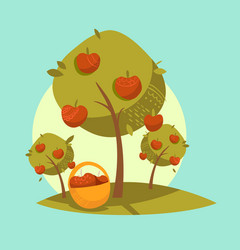 Apple tree on white background Royalty Free Vector Image