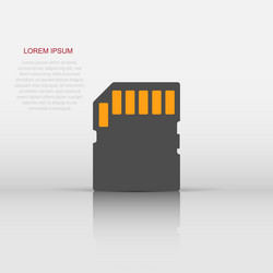 Micro sd card icon in flat style memory chip Vector Image