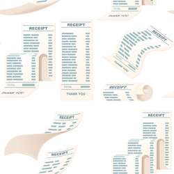 Seamless pattern with different receipt bills Vector Image