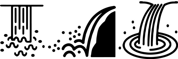 Water fall icon on white background Royalty Free Vector