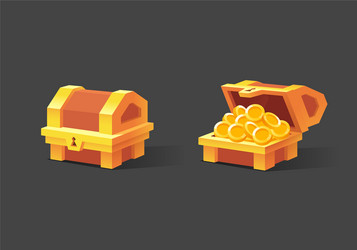 Cartoon golden coins nugget chest wallet ui set Vector Image