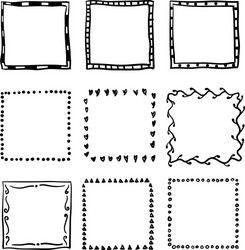 Set doodle black borders Royalty Free Vector Image