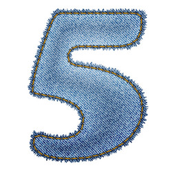 Jeans alphabet denim number 2 Royalty Free Vector Image