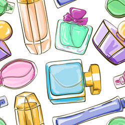 Fashion seamless wallpaper pattern with perfume Vector Image
