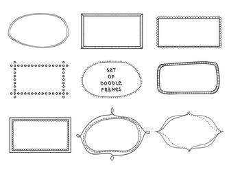Circle and square scalloped frames set Royalty Free Vector